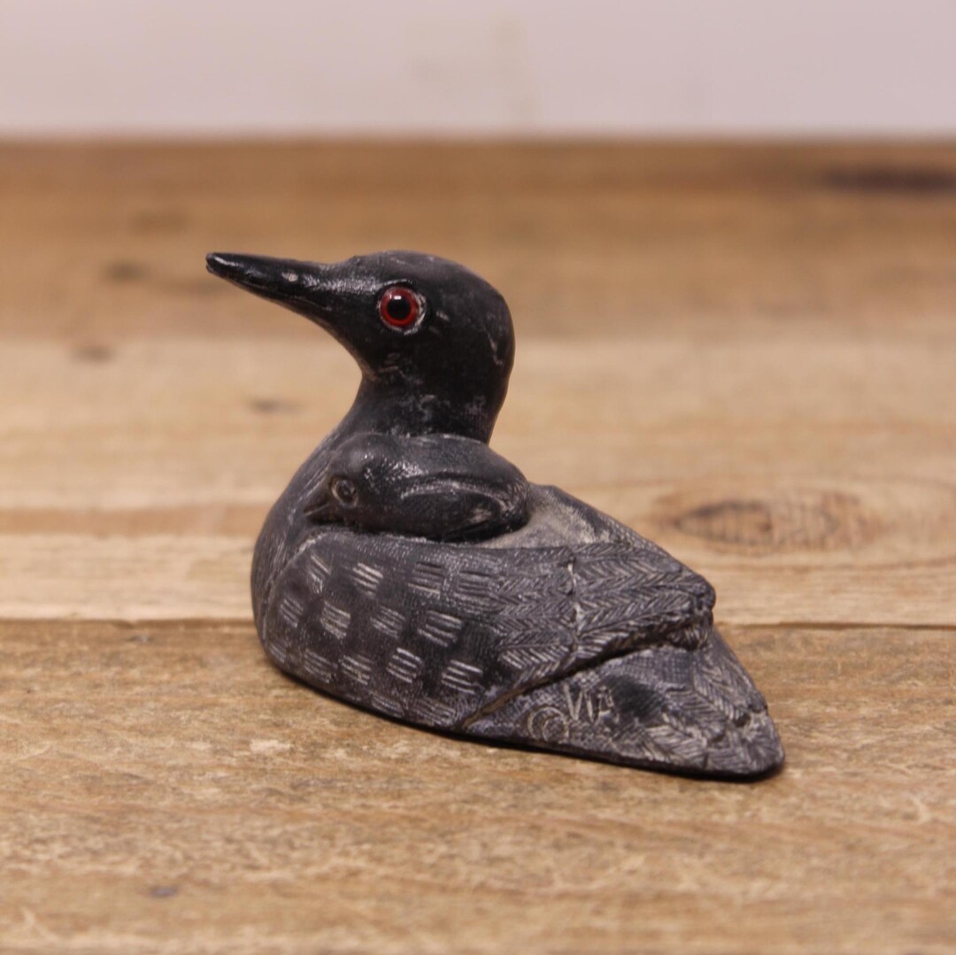 Vintage Wolf Original Loon With Baby Loon Sculpture - Etsy