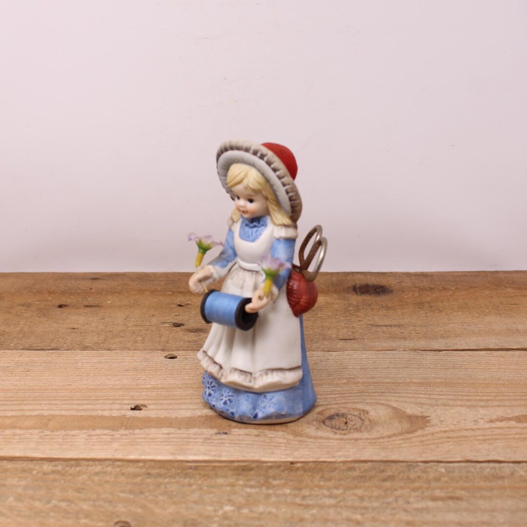 Vintage Ceramic Sewing Girl and Pin Cushion and Scissor Holder ...