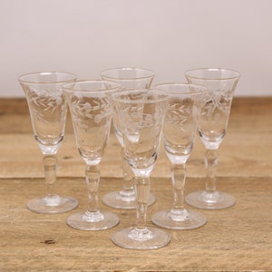 6 Antique Willow Moon Cordial Glasses by Pioneer Glass - Japan - Etsy