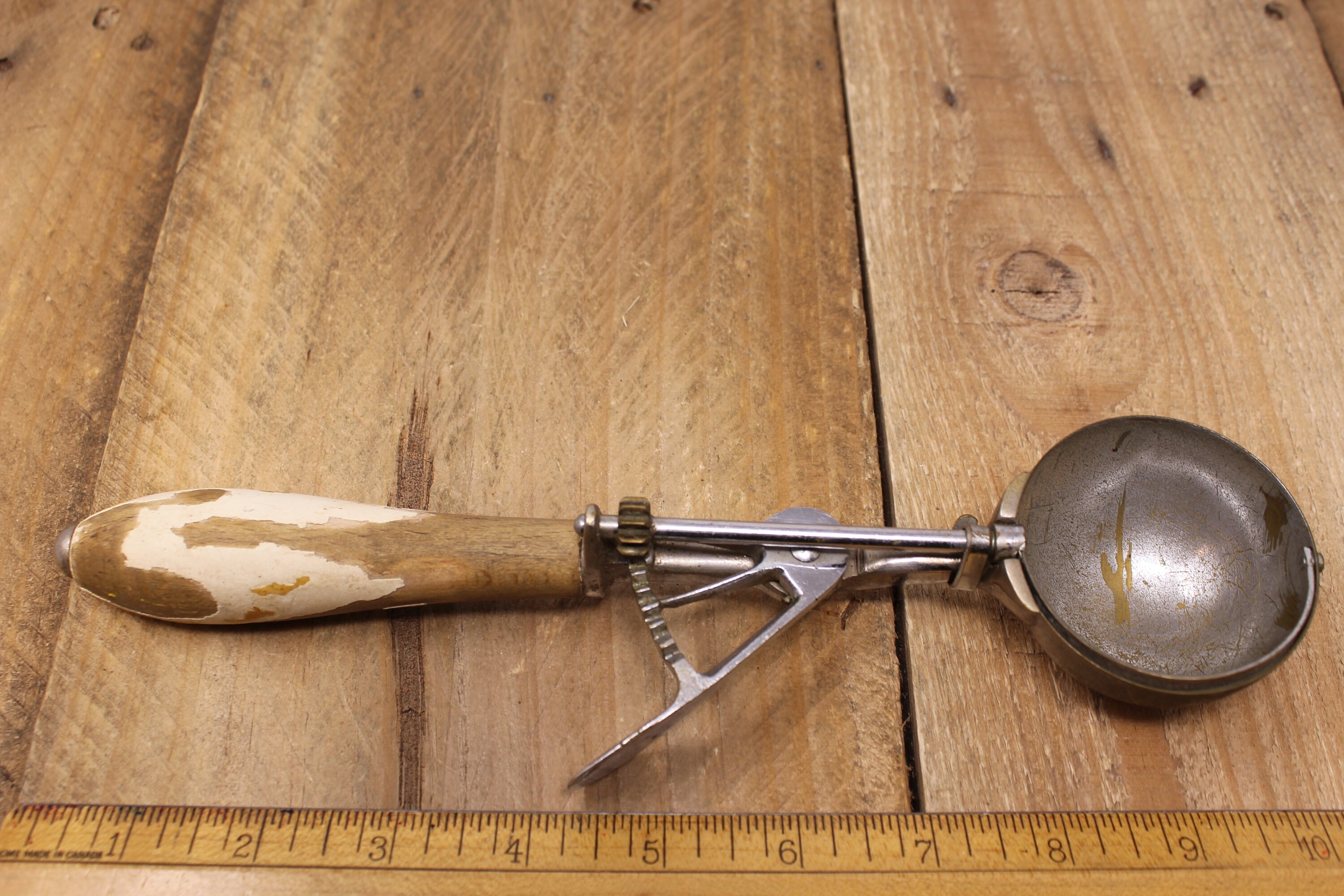 Antique Ice Cream Scoop With Wooden Handle | Etsy