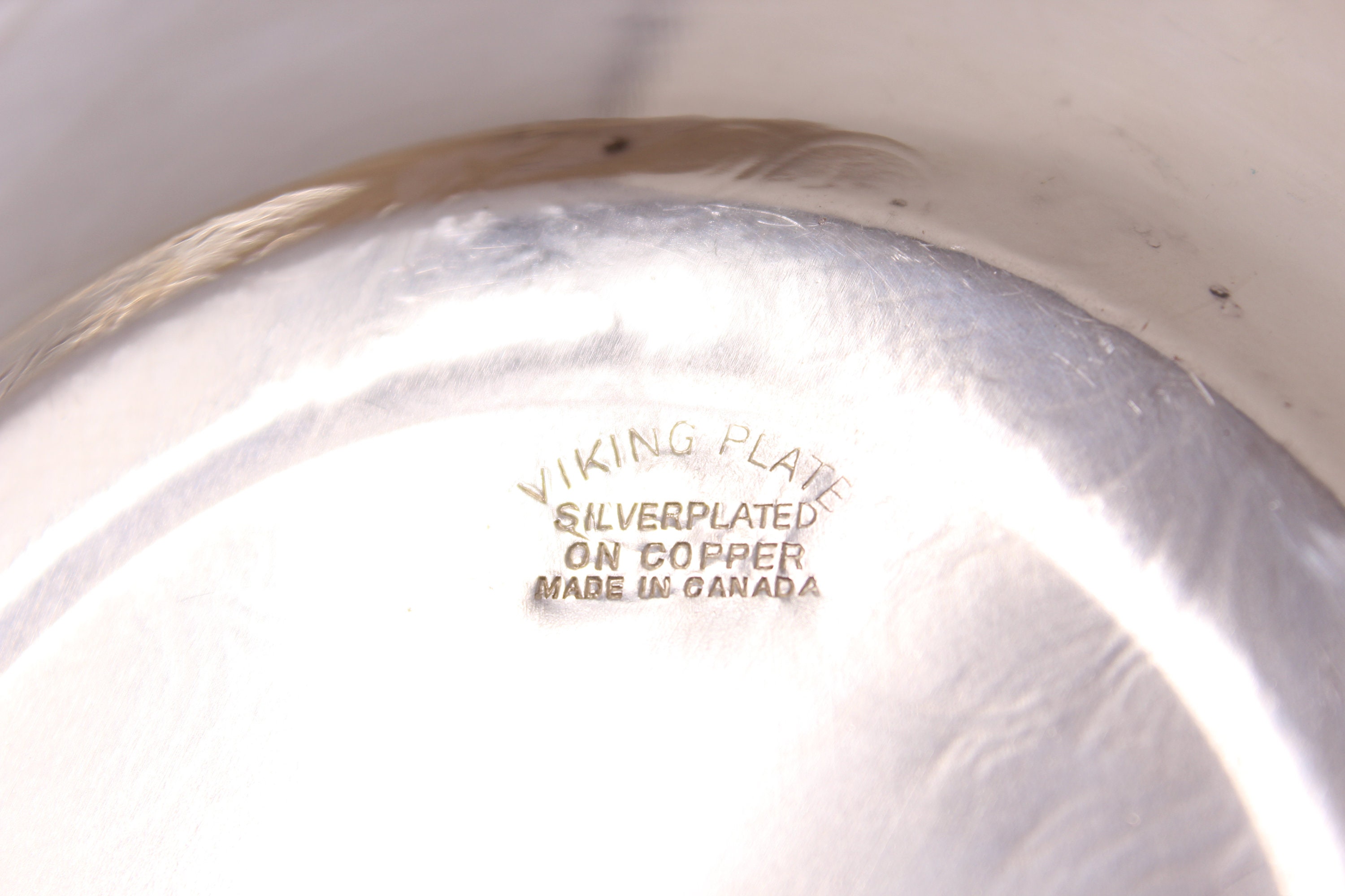 Viking Plate - Serving Plate With Silver Plate Applique Glass Bowl ...