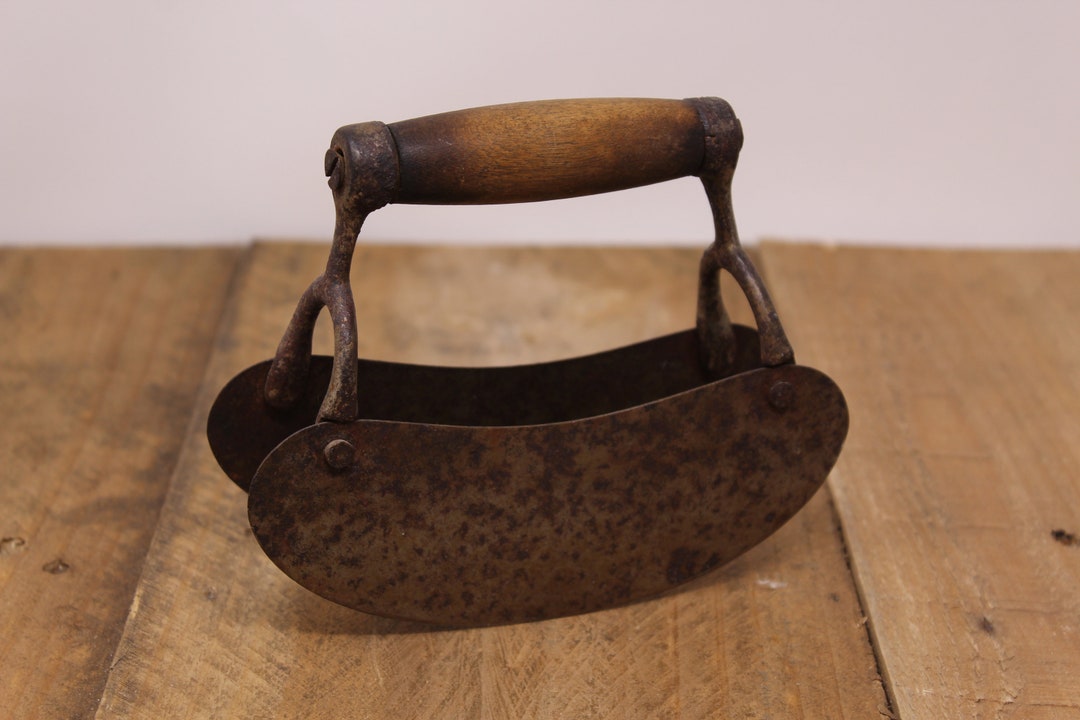 Primitive Wood Handle Kitchen Chopper - Double Blade - Etsy