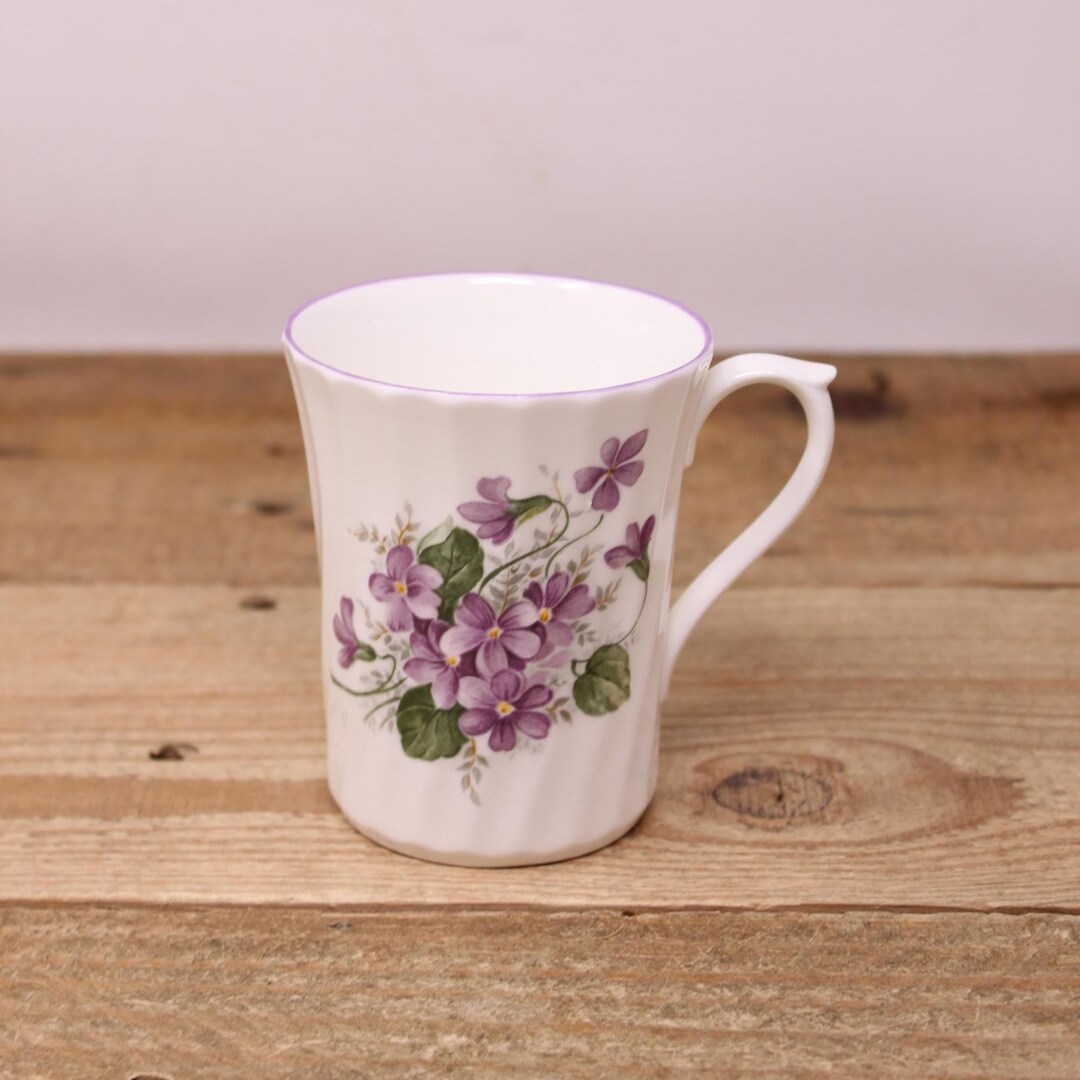 Royal Stuart - Purple Violets With Purple Trim - Fine Bone China Coffee ...