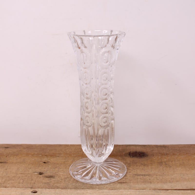 Footed Glass Vase - Etsy