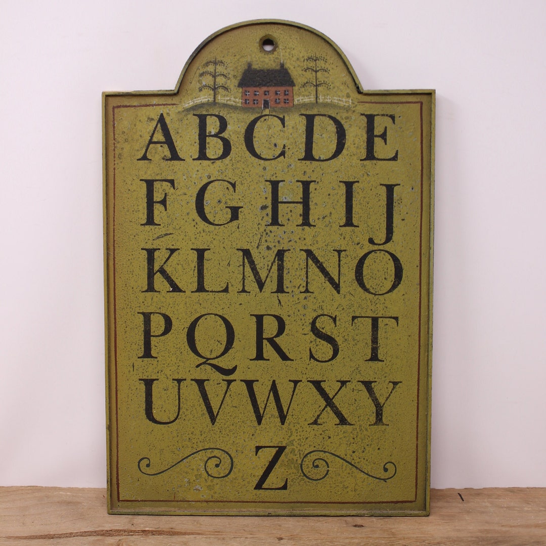 Vintage Primitive Wooden ABC Wall Sign / Wall Board - Etsy
