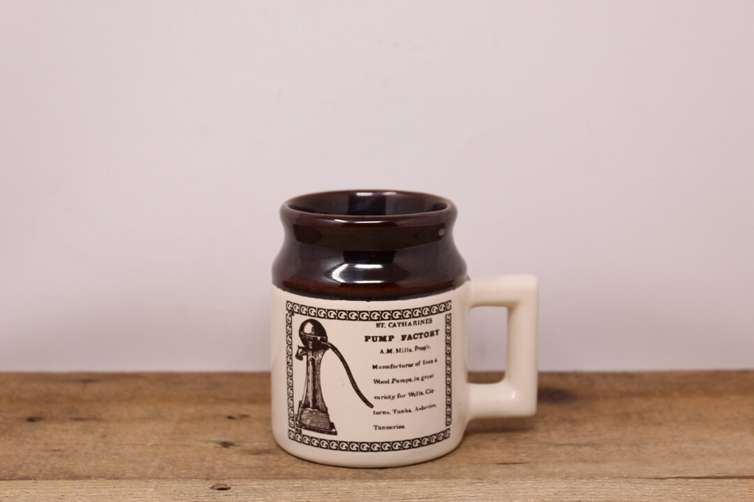 Vintage Ye Old Canadian Crock Print Jug / Mug - St. Catharines Pump ...