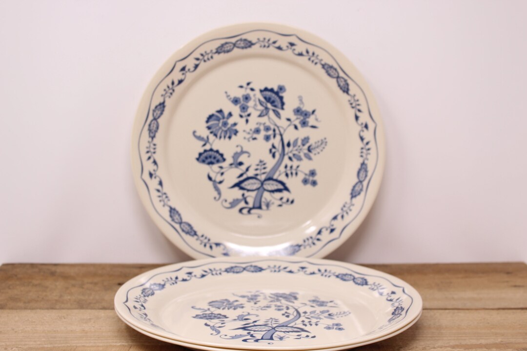 3 Vintage Corelle Blue Floral - 10" Dinner Plates - Etsy