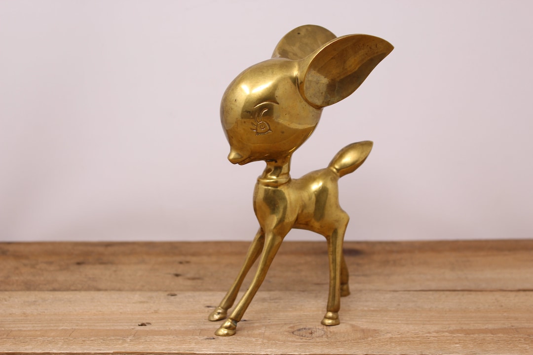 Vintage Large Solid Brass Bambi Like Figurine / Bambi Statue - Etsy