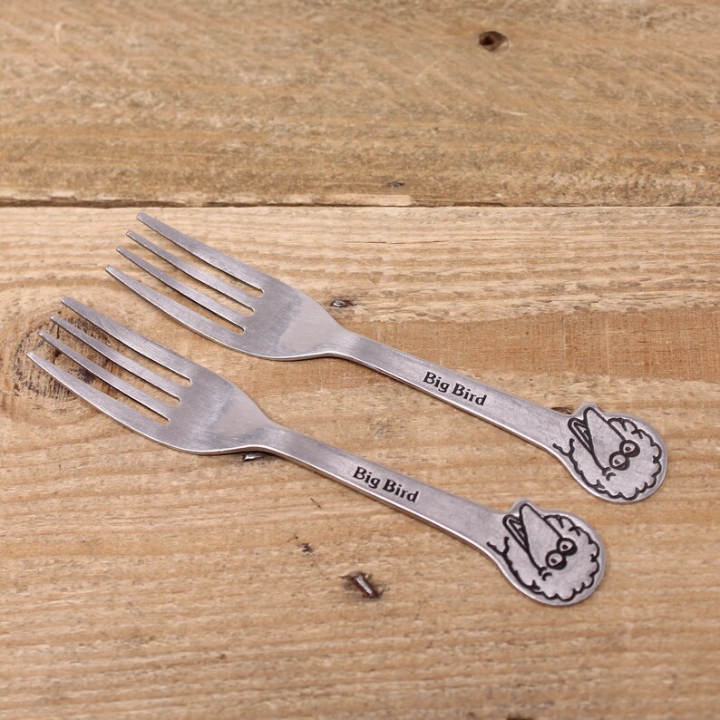 2 Vintage Children's Big Bird Forks Set by Demand - Muppets Inc. - Etsy