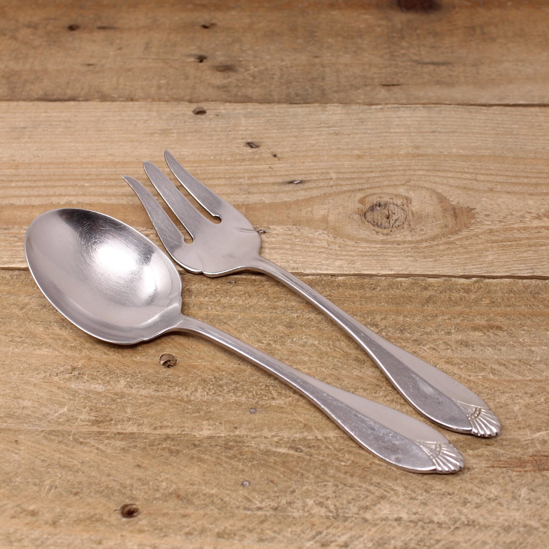 Vintage Royal Flute - Oneida - Casserole Spoon & Cold Meat Fork ...
