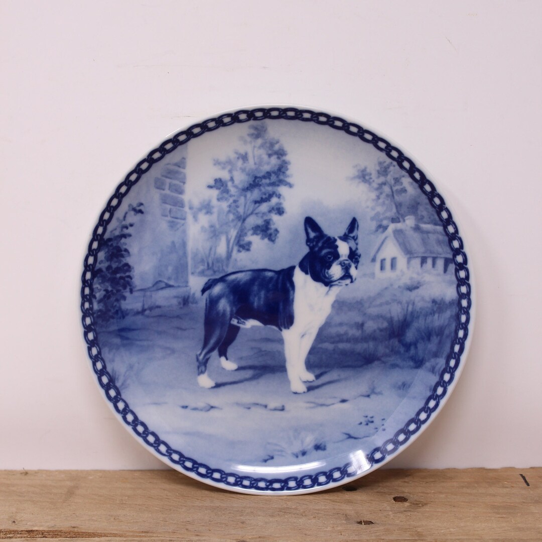 Vintage Original Hunde Platte dog Plate Boston Terrier Tove Svendsen ...