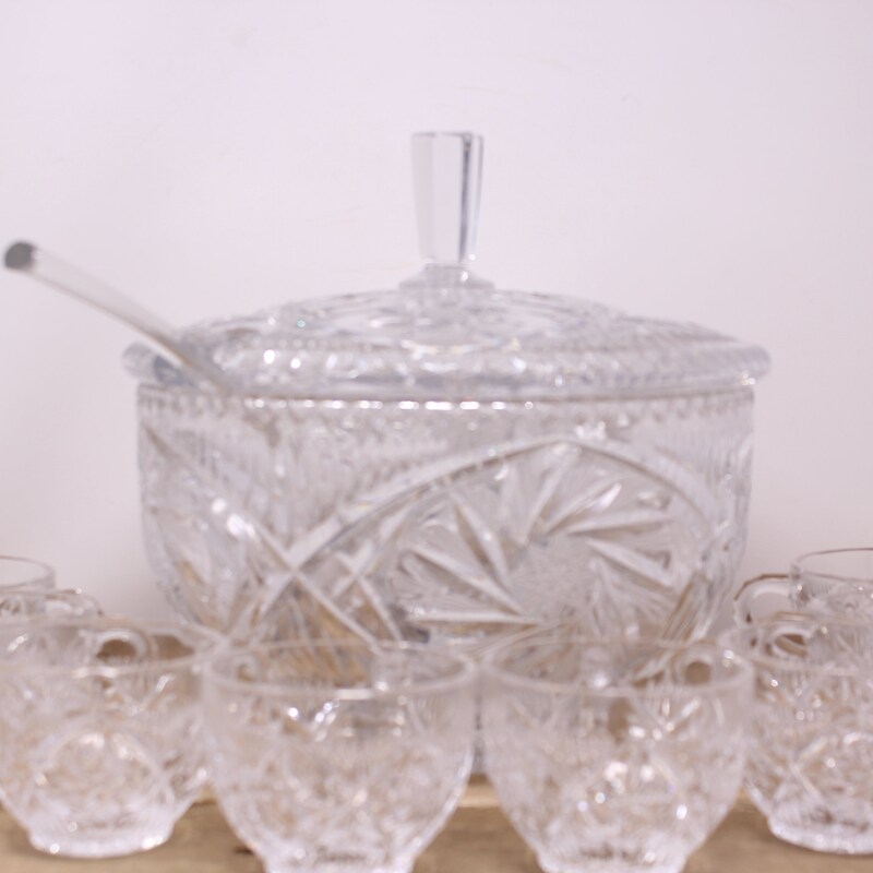 Antique Crystal Punch Bowls - Etsy