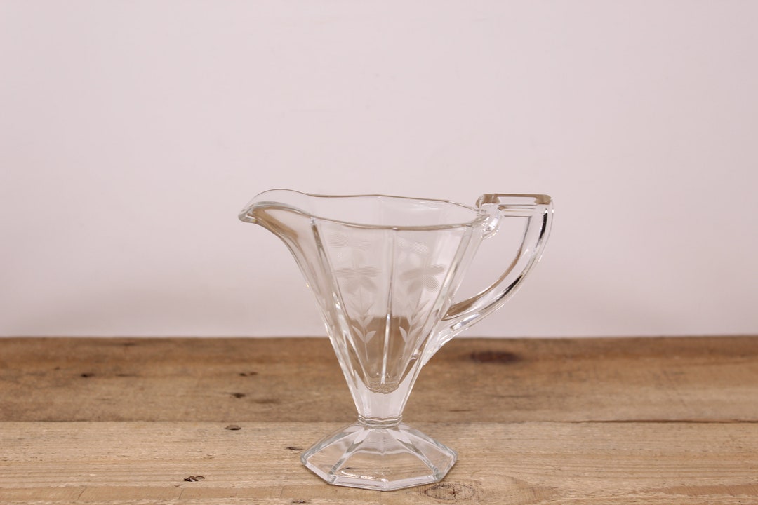 Vintage Doreen Westmoreland EAPG Creamer Clear Glass Floral Etched - Etsy