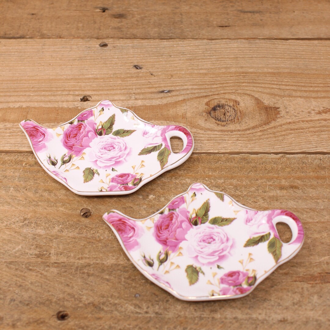 2 Mimi Premium Collection - Pink Rose Design - Teapot Shaped Teabag ...