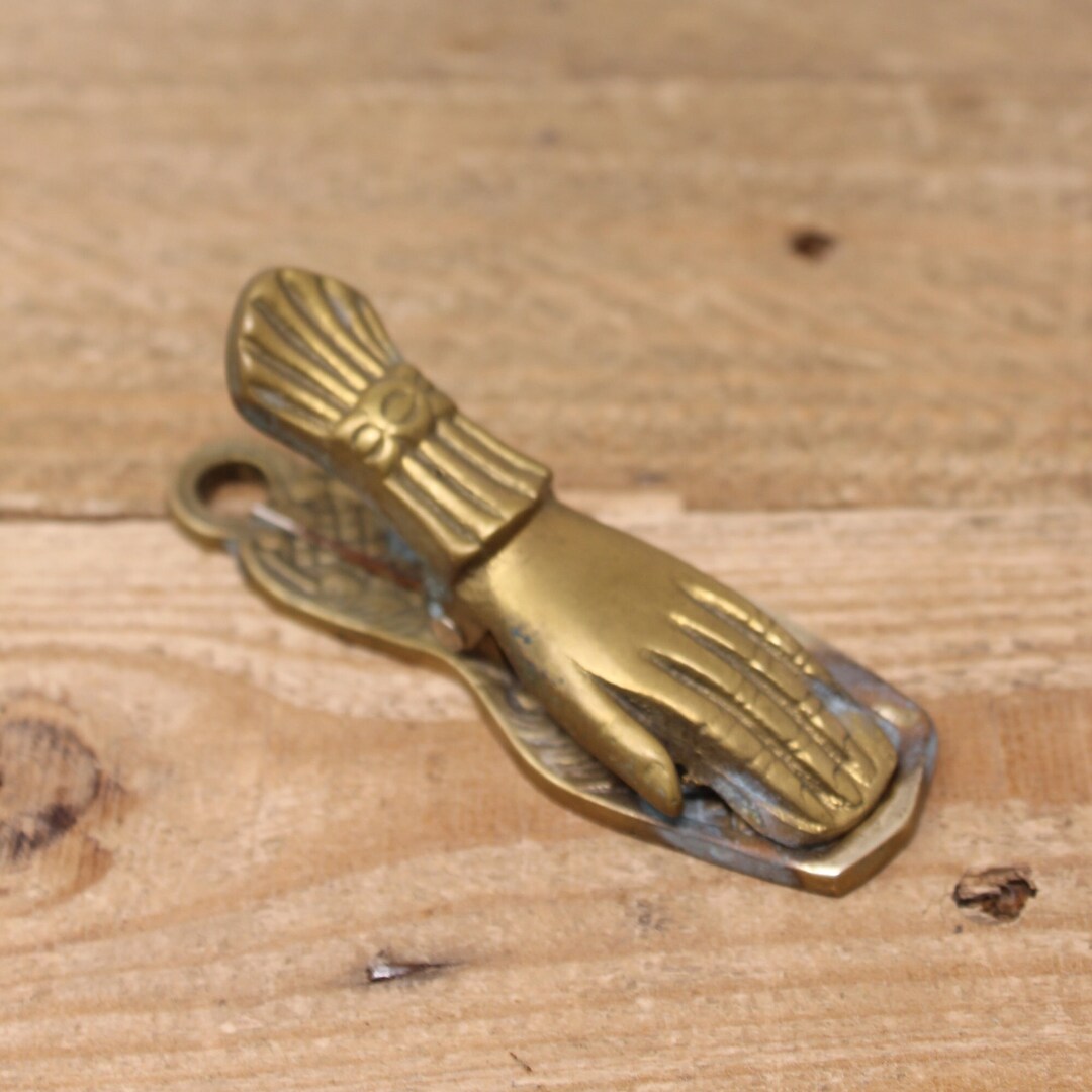 Antique Victorian Solid Brass Hand Paper Clip Letter Card and Memo ...