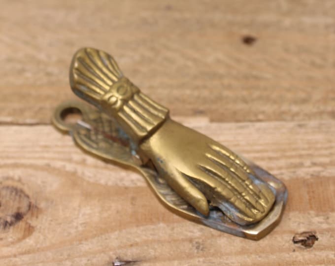 Antique Victorian Solid Brass Hand Paper Clip - Letter - Card and Memo ...