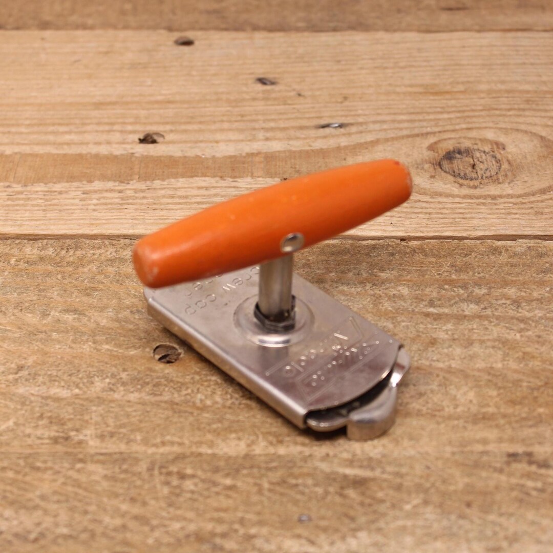 Vintage 1950's Sky-line Miracle Screw Cap Opener - Orange Wood Handle ...