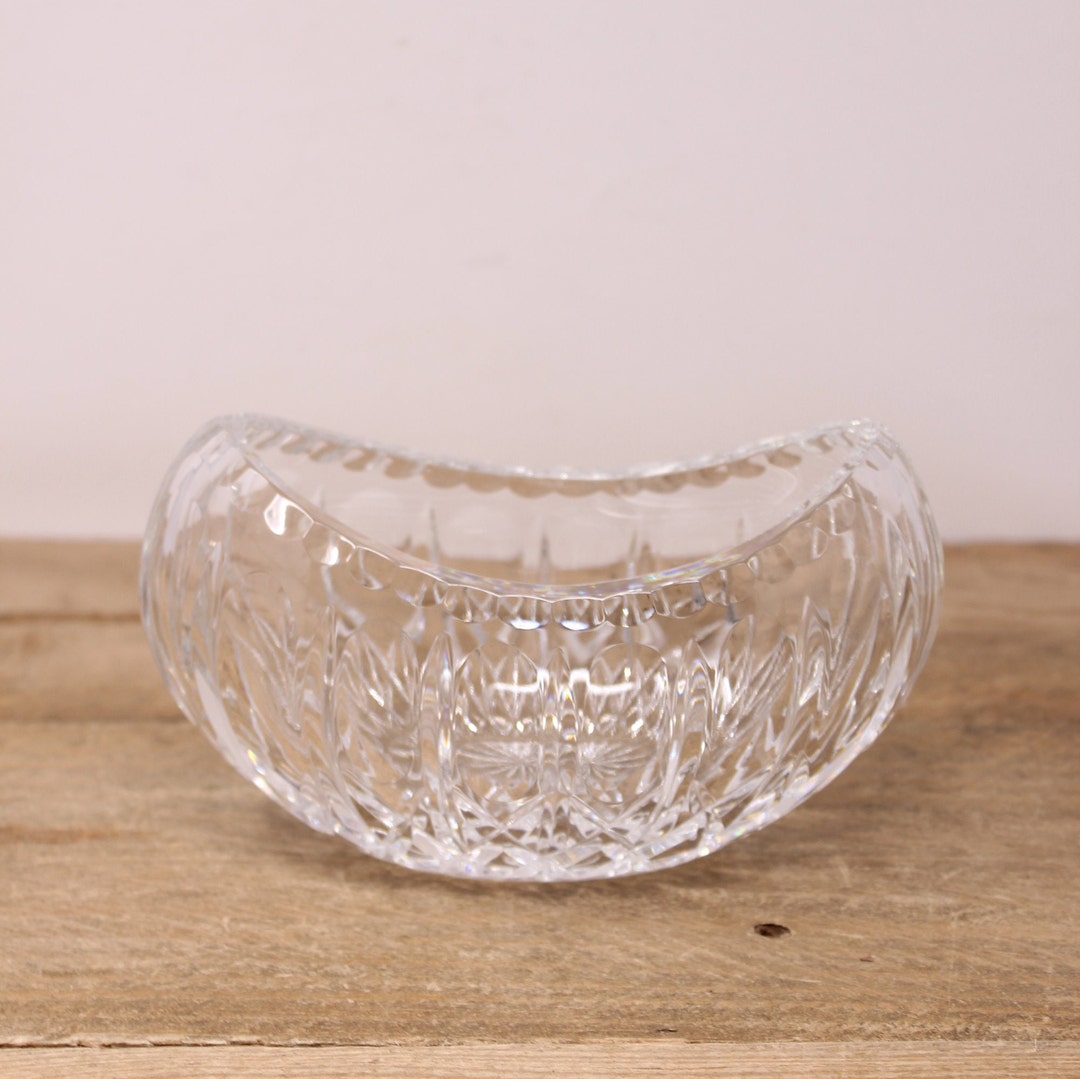 Vintage Heavy Crystal Oval Canoe / Boat Shaped Bowl - Etsy