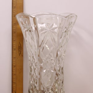 Vintage 10.25 Flared Anchor Hocking Prescut Starburst Glass Flower Vase ...