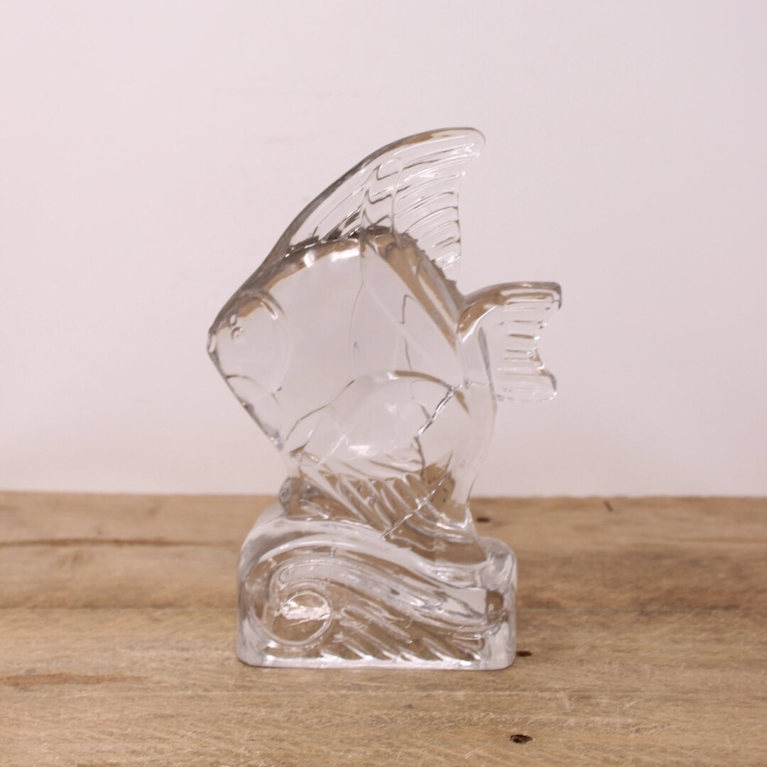 Vintage Pressed Glass Fish Bookend / Angelfish Figurine - Etsy