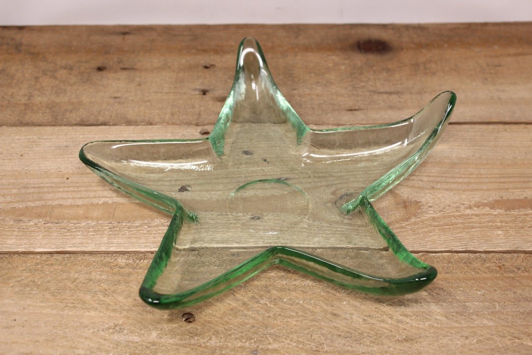 Vintage Spanish Recycled Green Glass - Starfish Bowl / Nut Bowl - Etsy