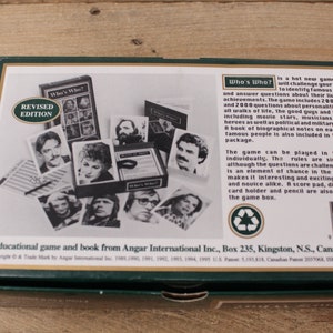 Who's Who? Famous People Trivia Game 1995 - Volume 1 - Etsy