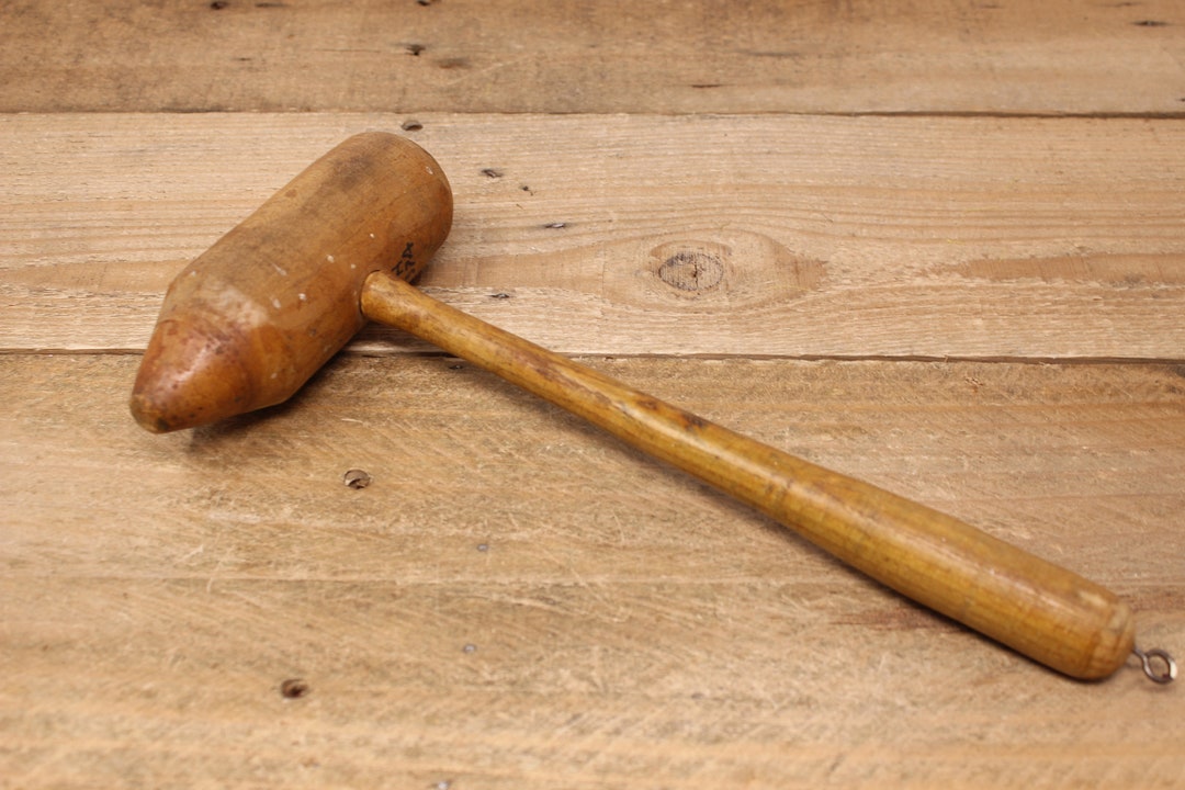 Vintage Primitive Wooden Bossing Hammer / Mallet - Etsy