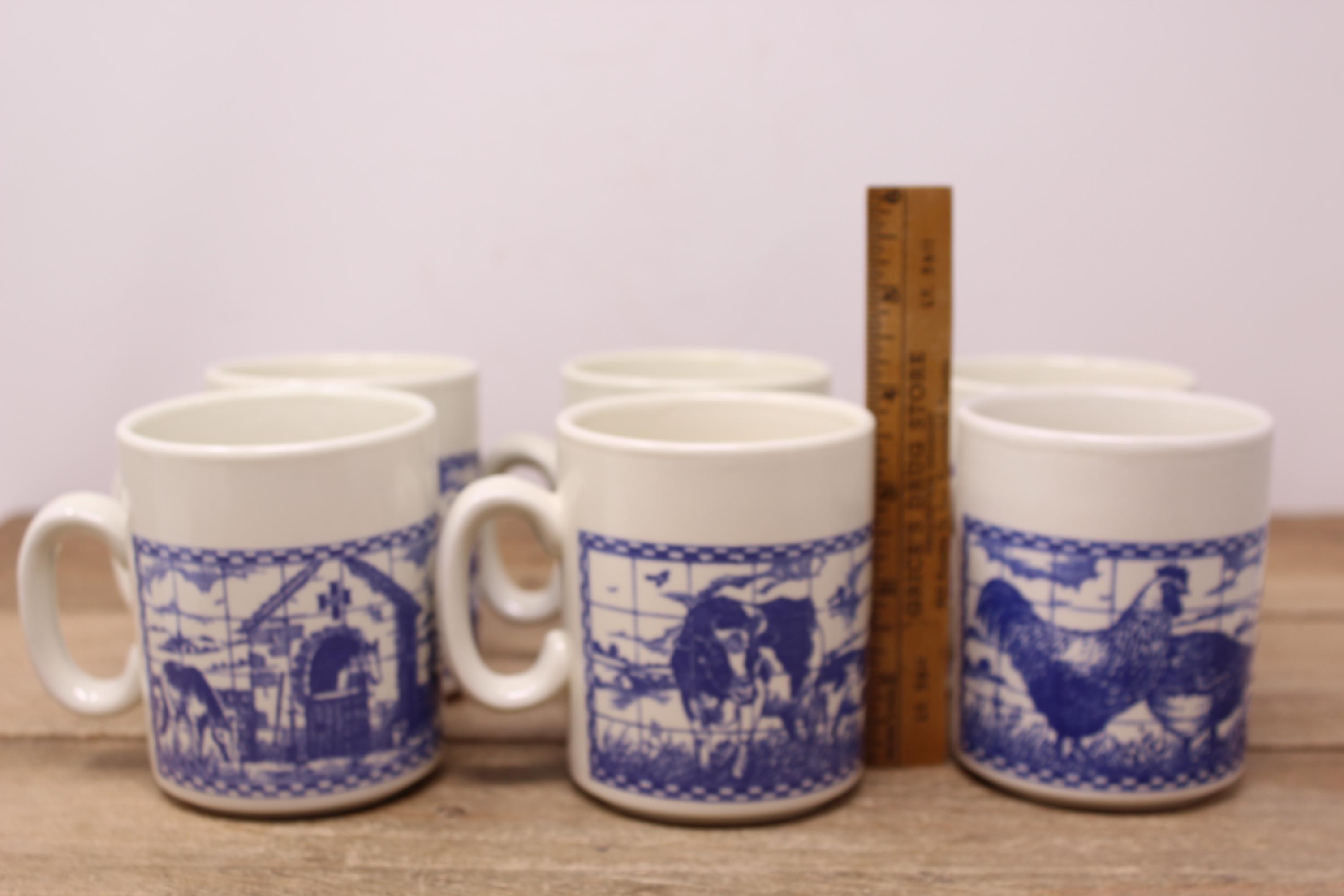 6 Vintage Churchill Stoneware Mugs - Farm Animal Mugs - England - Etsy
