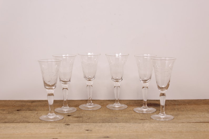 6 Antique Willow Moon Cordial Glasses by Pioneer Glass Japan - Etsy