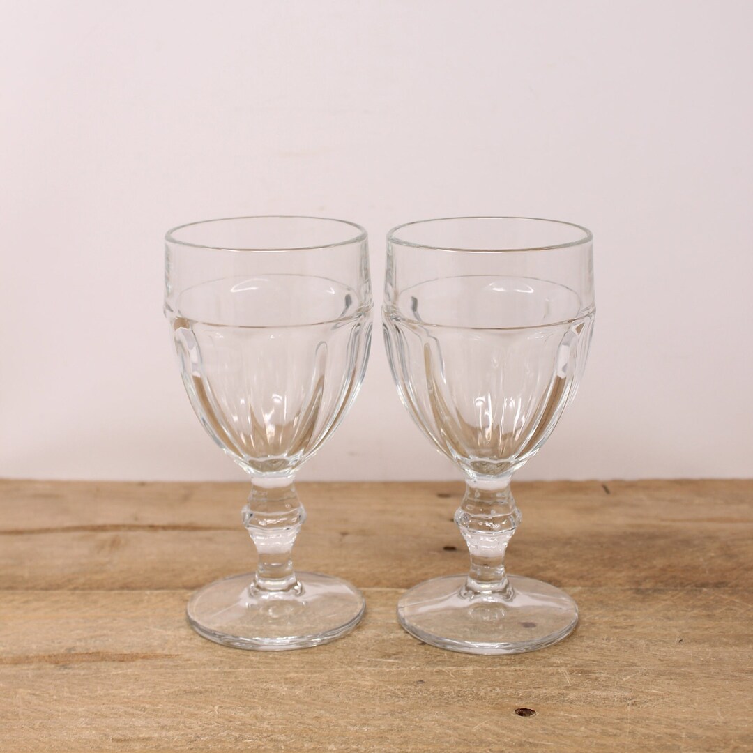 2 Vintage Libbey Gibraltar Clear Water Goblets - Libbey Glass Company - Etsy