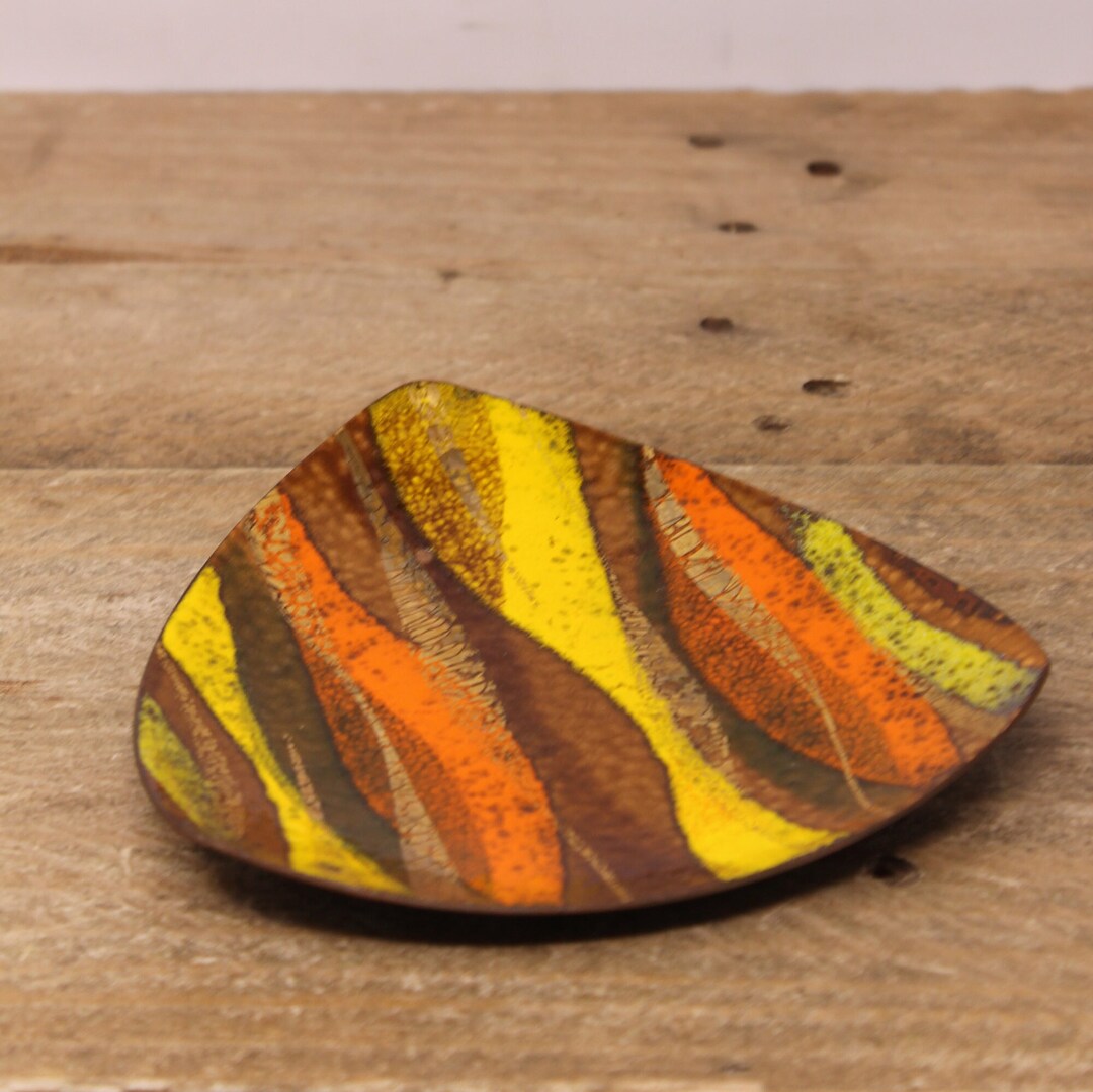Vintage Sunburst Design by Prima - Enamel on Copper Triangle Shaped ...