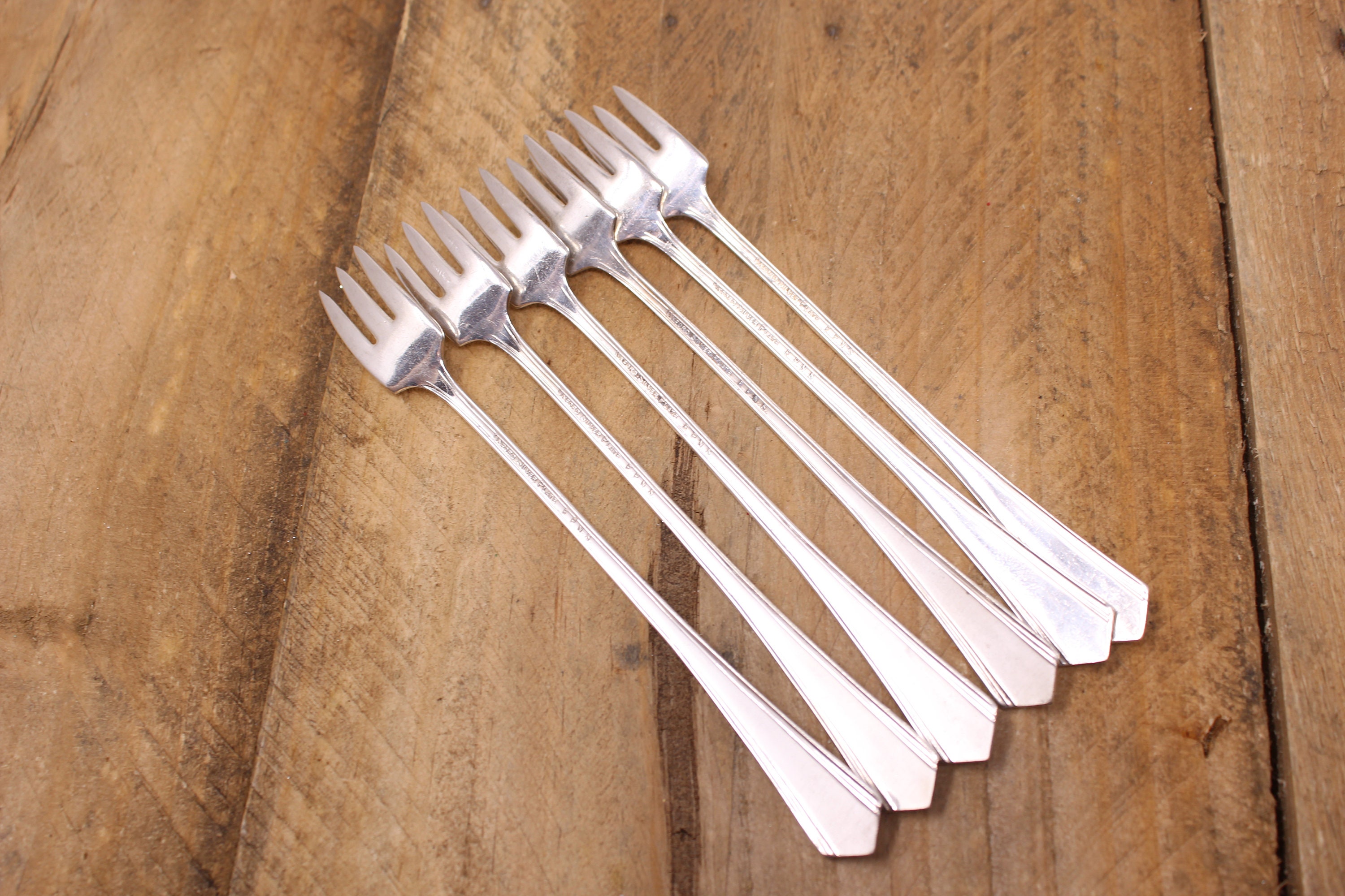 6 Oxford Silver Plate Aurora Cocktail Forks - Etsy