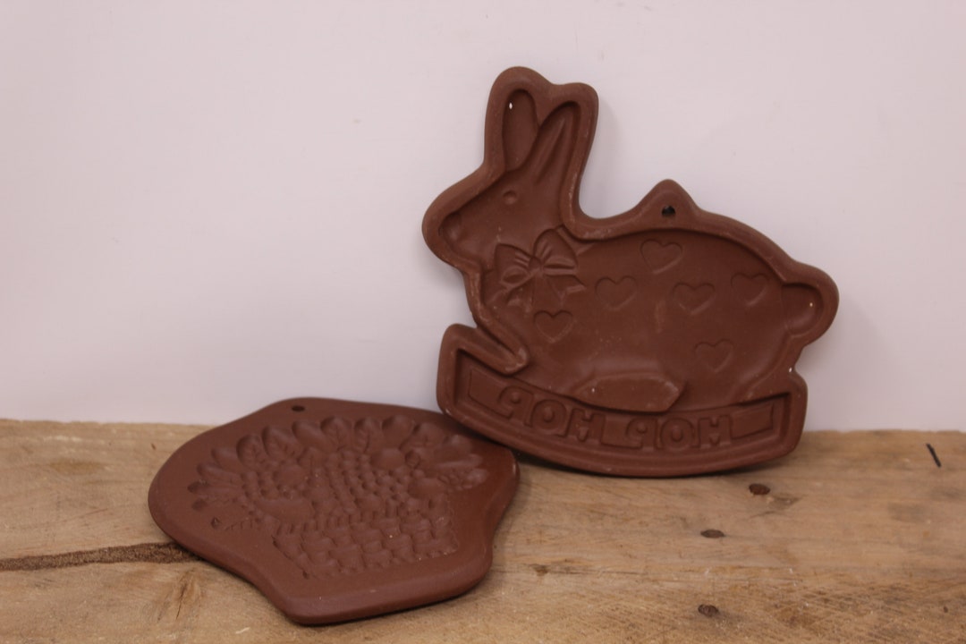 2 Vintage Country Gear by Hartstone Easter Cookie Molds - Easter Bunny ...