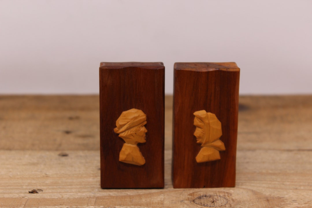 Vintage Audet Studio Quebec - Hand-carved Salt and Pepper Shakers - Etsy