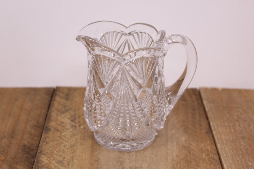 Vintage EAPG - Pressed Glass Pitcher / Creamer - Etsy