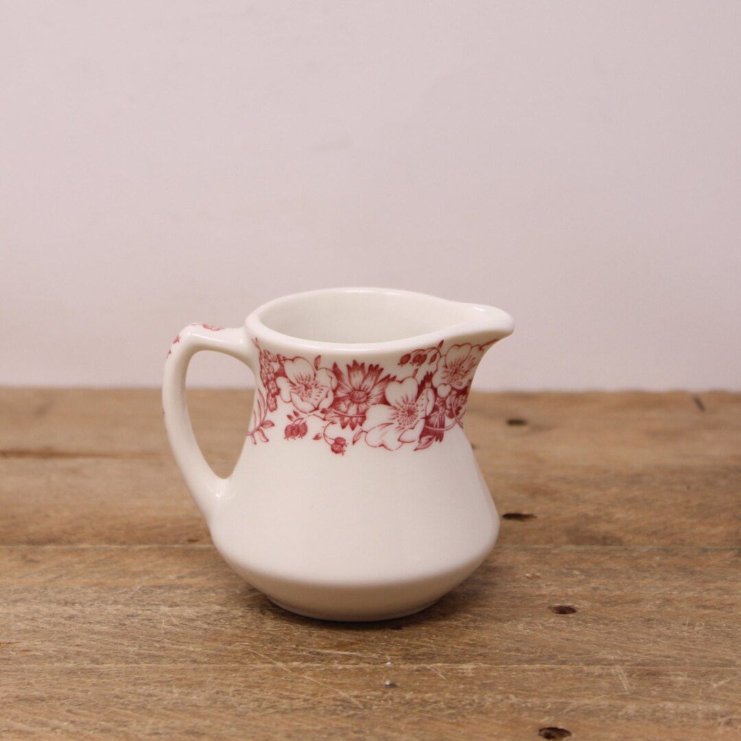 Vintage Syracuse China - Pink / Red Floral Creamer - 91-H - Made in U.S ...