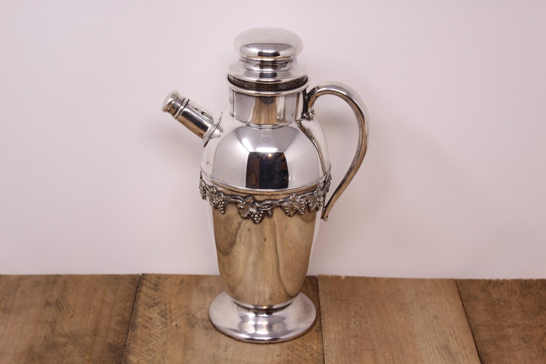 Vintage - Old English Reproduction - Grape Design - Cocktail Shaker - Etsy