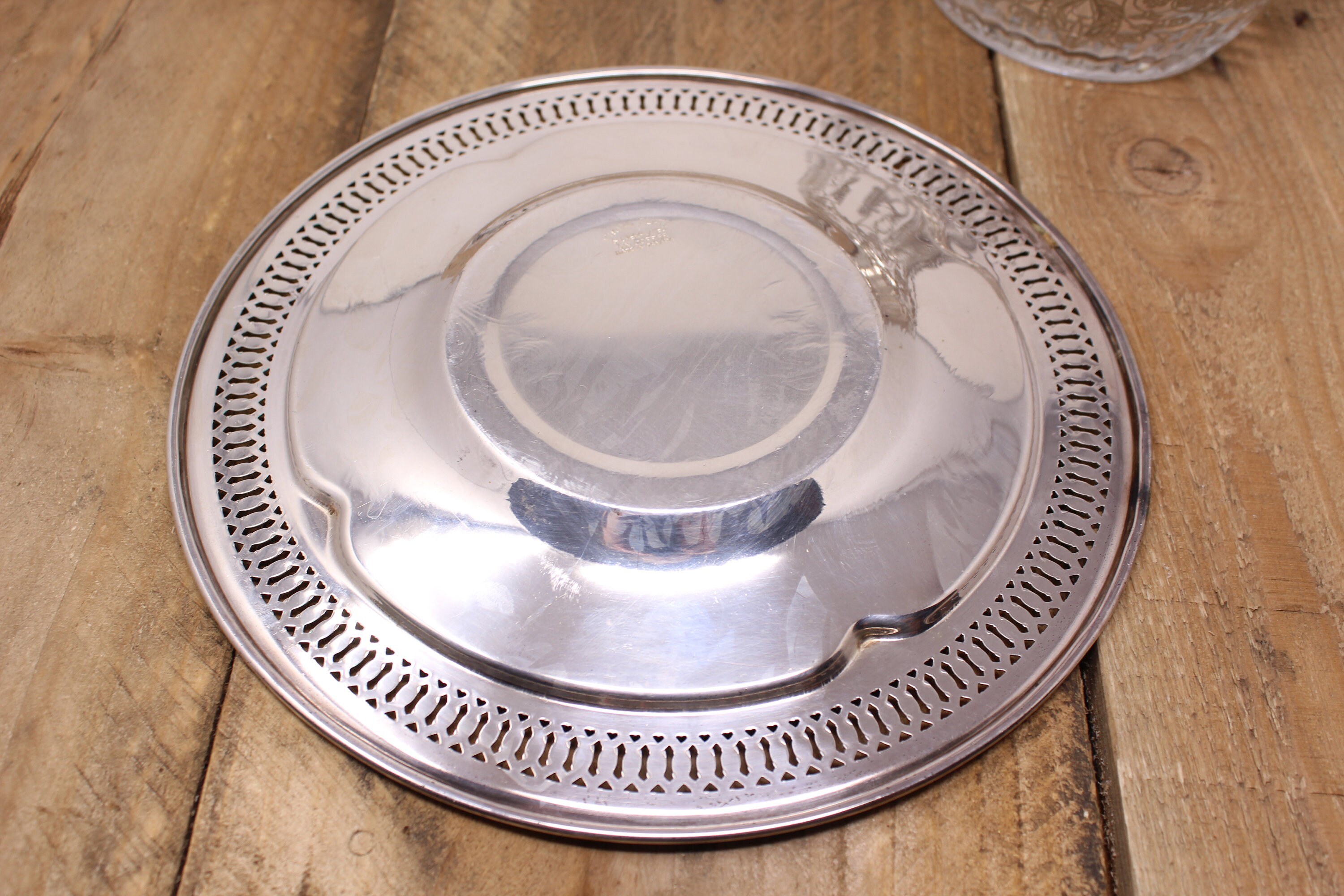 Viking Plate Serving Plate With Silver Plate Applique Glass - Etsy UK