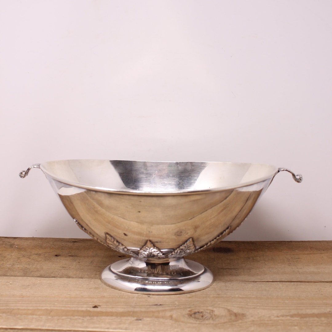 Antique E.G. Webster & Son Silverplate Oval Pedestal Fruit Bowl - Etsy