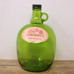 Vintage "carlo Rossi's - Burgundy of California" Green Glass Wine ...