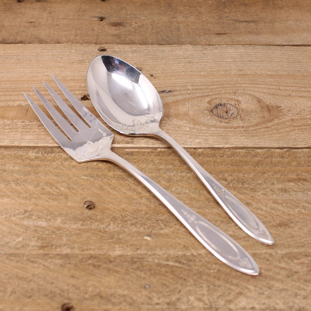 Vintage "adam" 1917 - Medium Cold Meat Serving Fork & Preserve Spoon ...