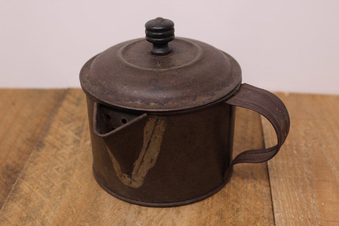 Antique Primitive Pitcher With Side Handle, Spout and Lid - Etsy
