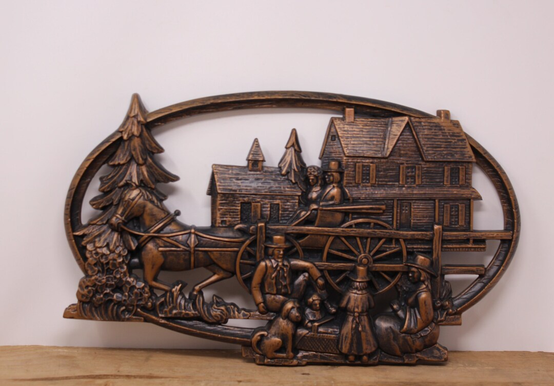 Vintage Syroco Dart Ind. 7328 - Rustic Scene Wall Decor - Etsy