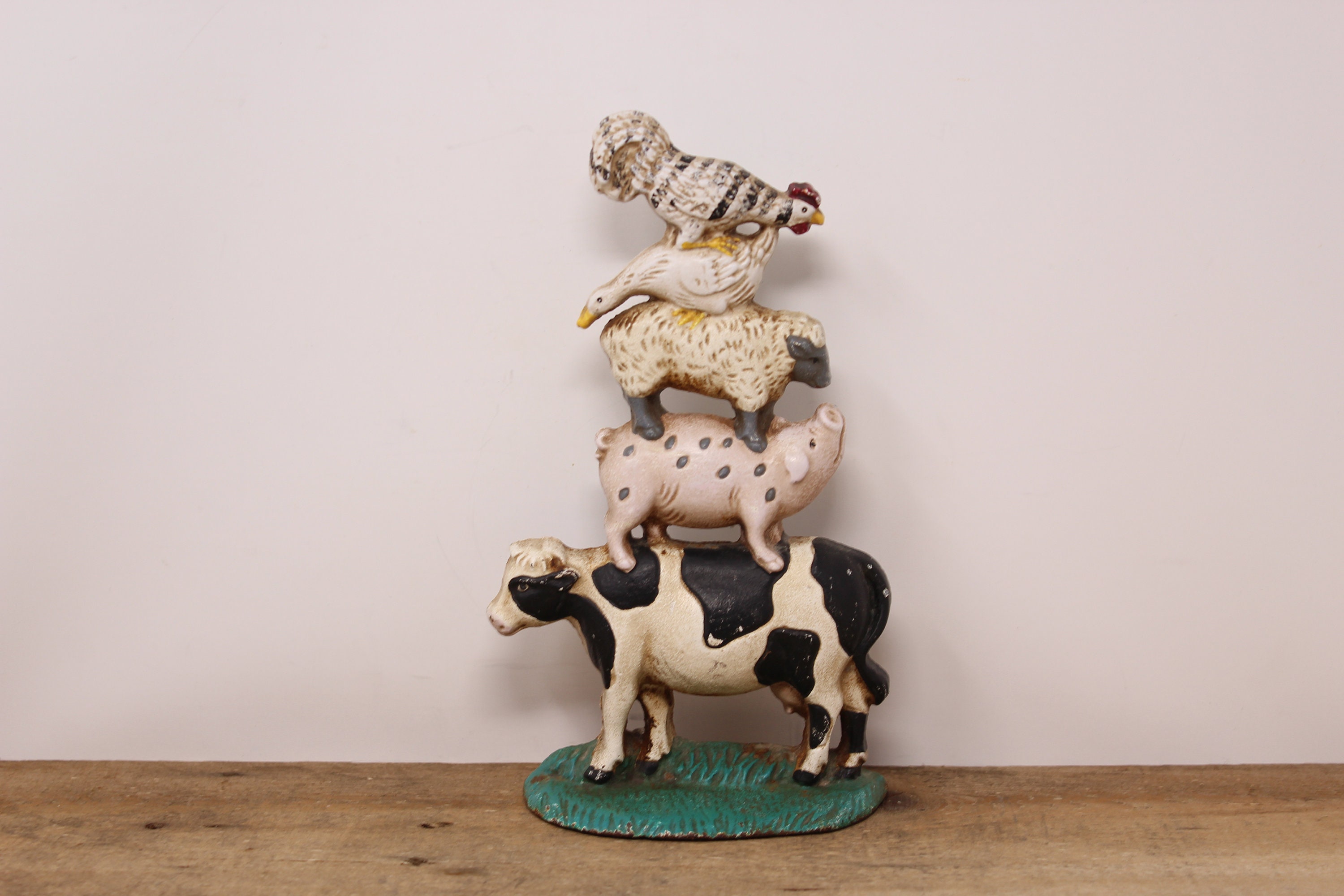 Vintage Farmyard Style Cast Iron Animal Stack Chicken / - Etsy