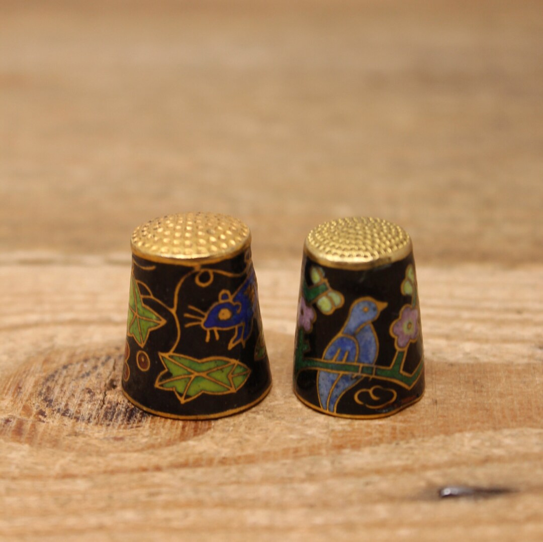 Vintage Colorful Cloisonne Thimble - Etsy