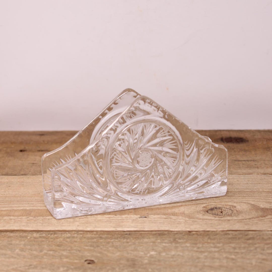 Vintage Lead Pinwheel Crystal Napkin Holder - Made in Poland - Etsy