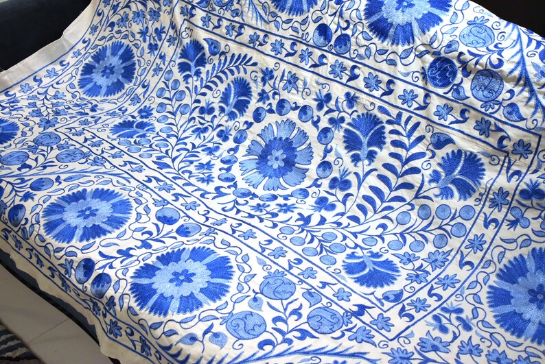 Handmade Throw Quit Blanket Bed Cover Suzani Bedspread 6.6 - Etsy