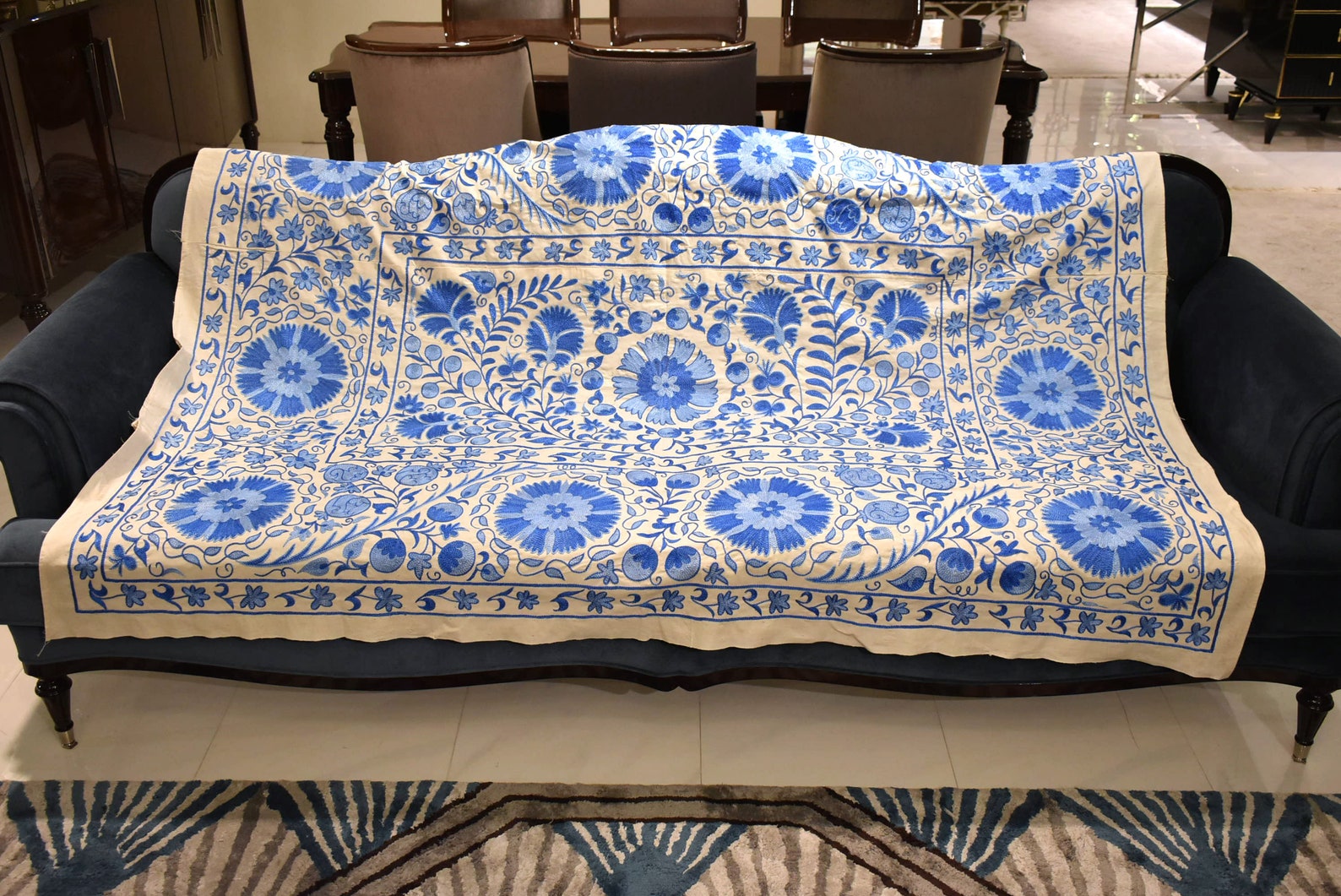 Handmade Throw Quit Blanket Bed Cover Suzani Bedspread 6.6 - Etsy