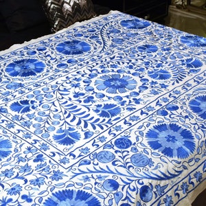 Handmade Throw Quit Blanket Bed Cover Suzani Bedspread 6.6 - Etsy