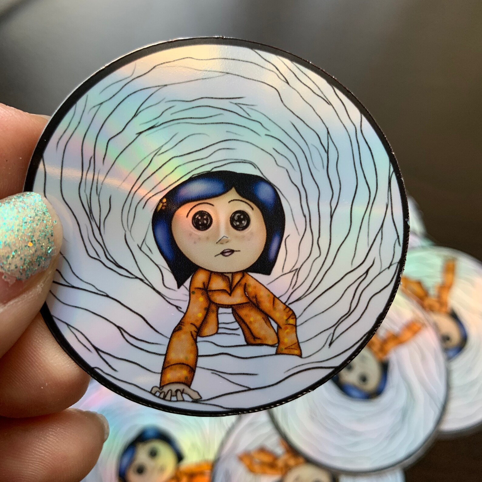 Holographic Coraline Button Eyes in Tunnel Water Resistant - Etsy